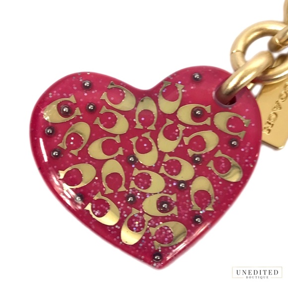 Coach | Accessories | Nwt Coach Signature Resin Heart Bag Charm | Poshmark